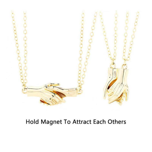 Magnetic Handshake Necklace with Holding Hands Pendant – worldnetgifts