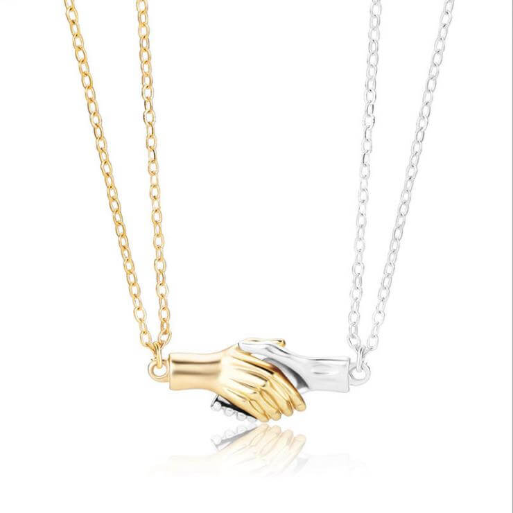 Magnetic Handshake Necklace with Holding Hands Pendant – worldnetgifts